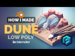 Dune Low Poly Diorama in Blender – 3D Modeling Process | Polygon Runway ...